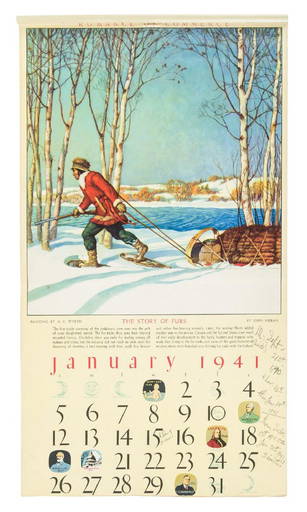 1941 Calendar Illustrated By N.c. Wyeth