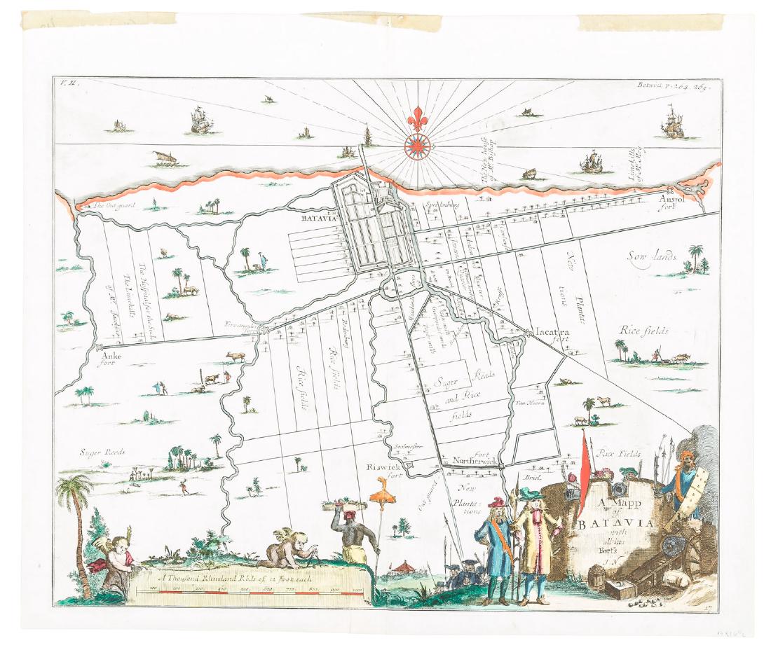 Map of Batavia in Dutch East Indies 1752