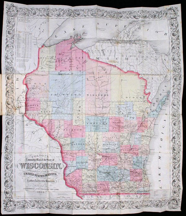 Colton's Township Map Of The State Of Wisconsin,