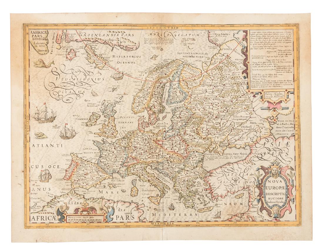 Hondius Map Of Europe, 1619