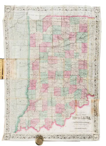 Colton's 1869 Map Of Indiana