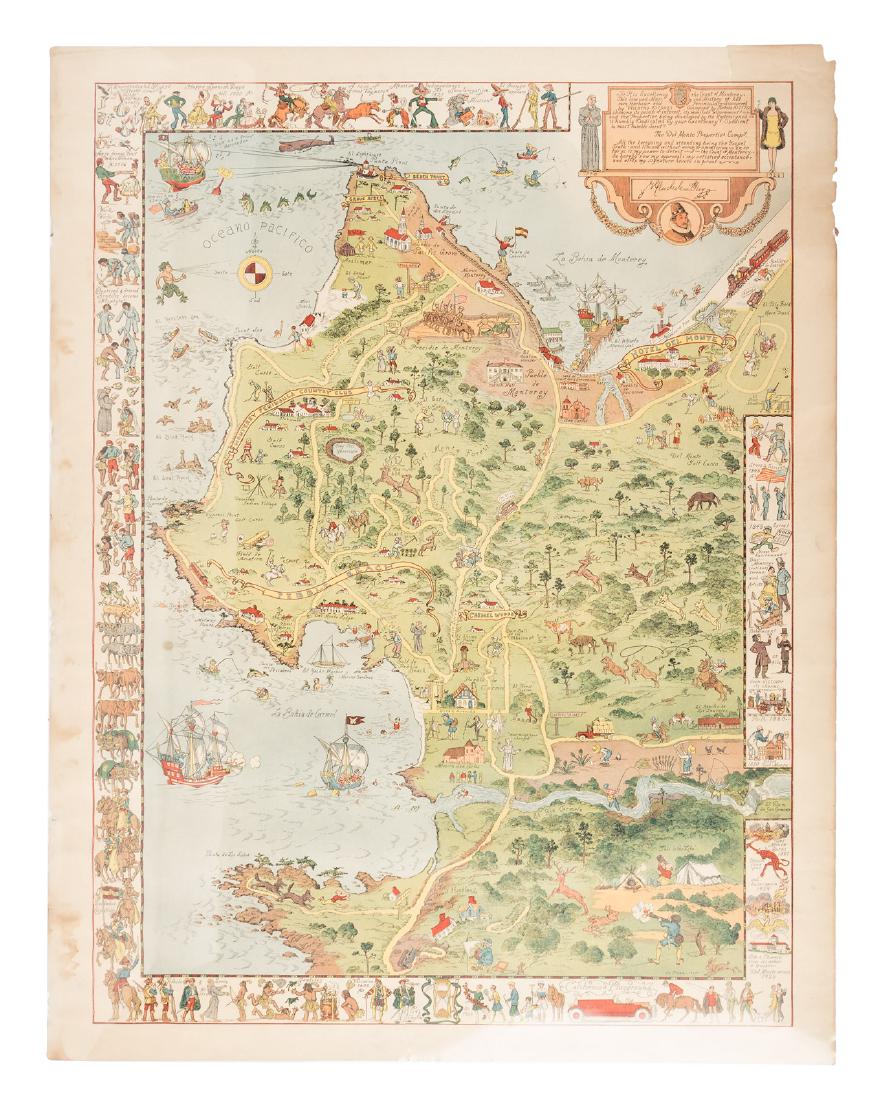 Jo Mora's pictorial map of Monterey Peninsula 1927