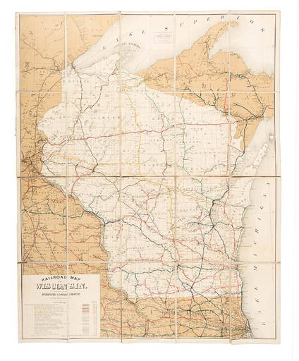 Scarce railroad map of Wisconsin 1891 - Aug 23, 2018 | PBA Galleries in CA