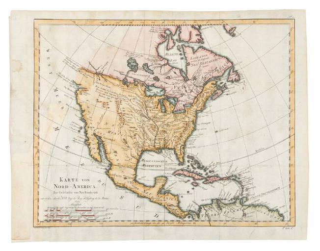 Bellin Map Of North America In 1743