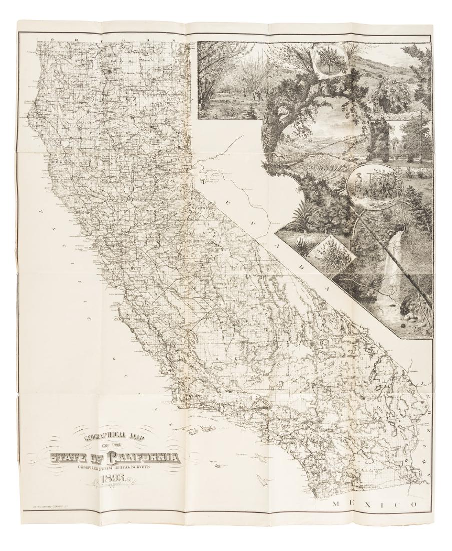 Geographical Map of California 1893