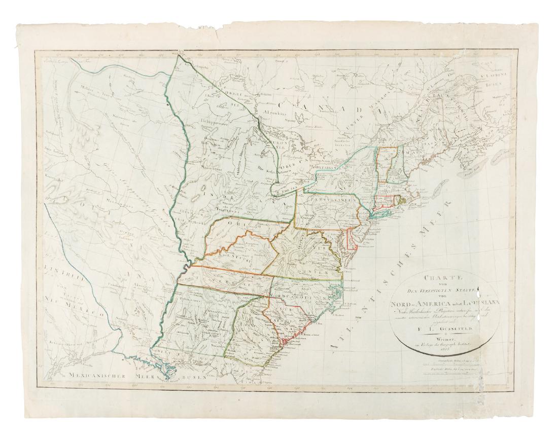 Scarce German map of United States in 1805