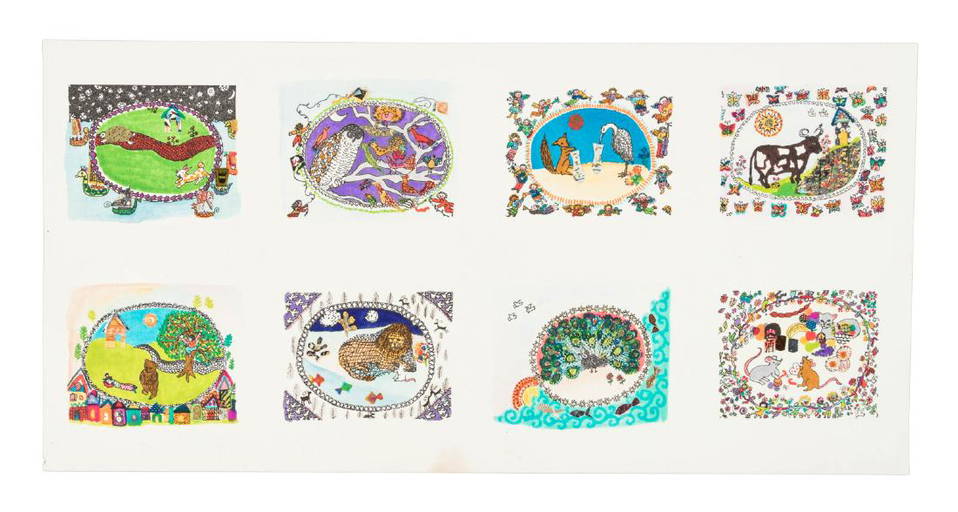 Elisa Kleven's Aesops Fables Original Watercolors