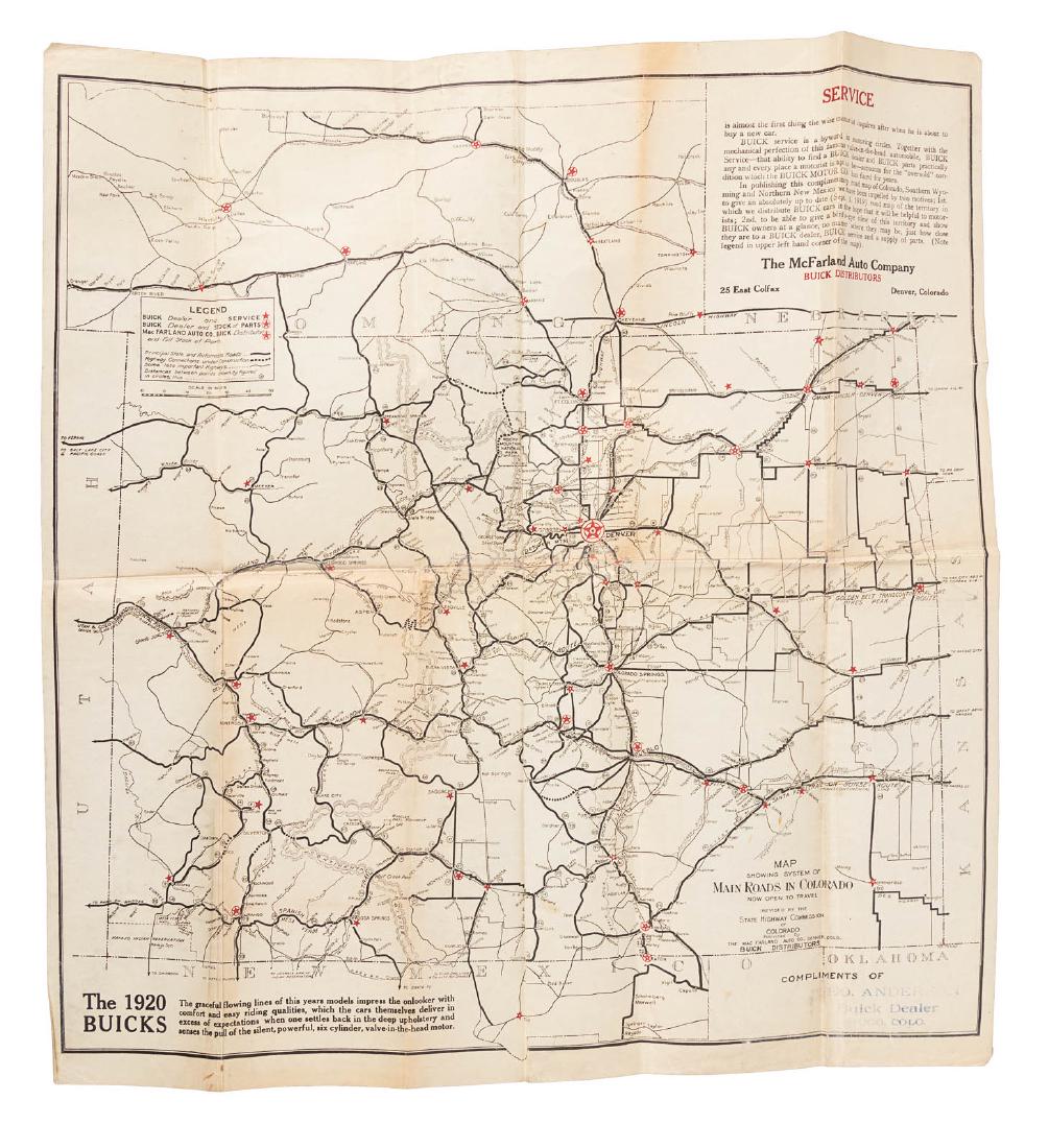 Road map of Colorado 1920