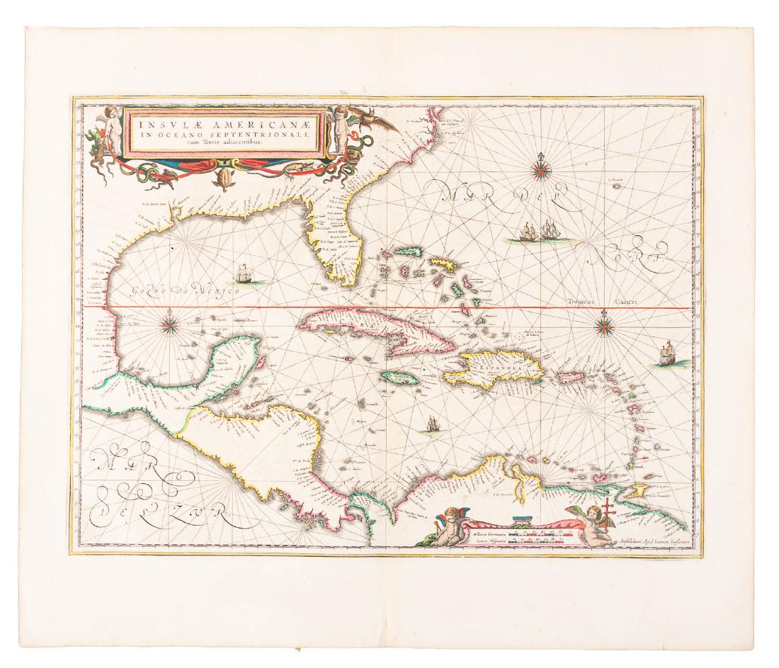 Jan Jansson map of the Caribbean, c.1640