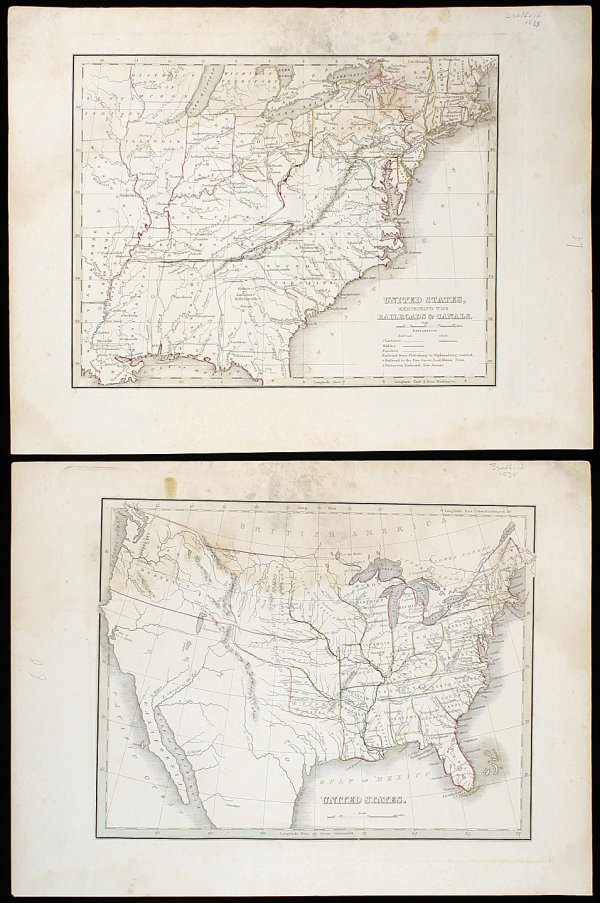 2021: Two maps of the United States by T. Bradford 1835