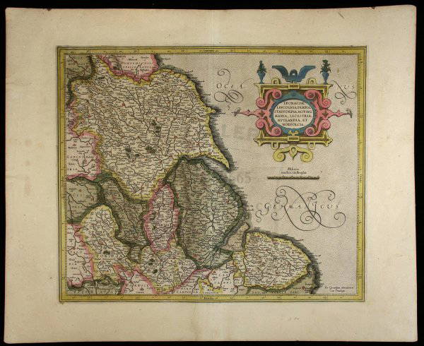 Mercator Map Of Northeast England 1613