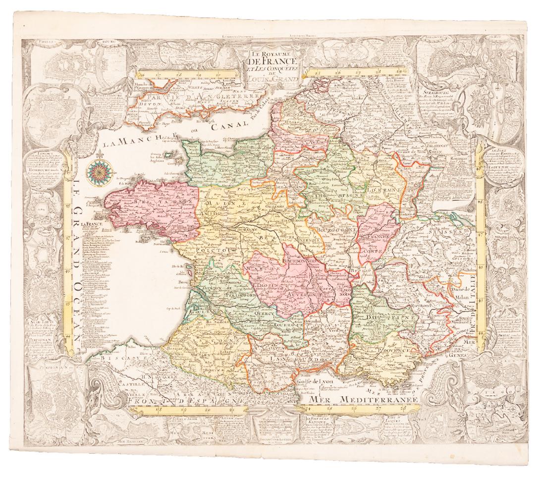 Map of Louis XIV's France - Jul 11, 2019 | PBA Galleries in CA