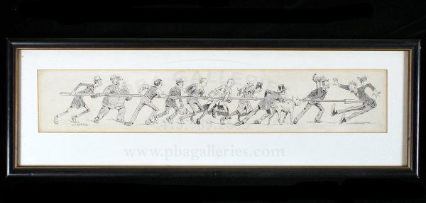 Original Pen & Ink Comic Strip By Frederick Opper