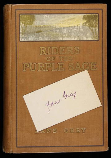 Zane Grey Riders Of The Purple Sage Autograph