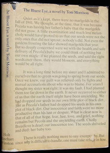 Toni Morrison, The Bluest Eye, 1st Ed. 1970 In Dj