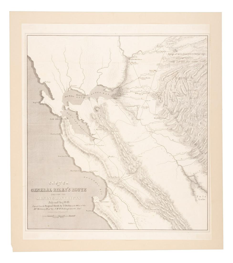 Sketch of General Riley's Route 1850 map - Dec 19, 2019 | PBA Galleries ...