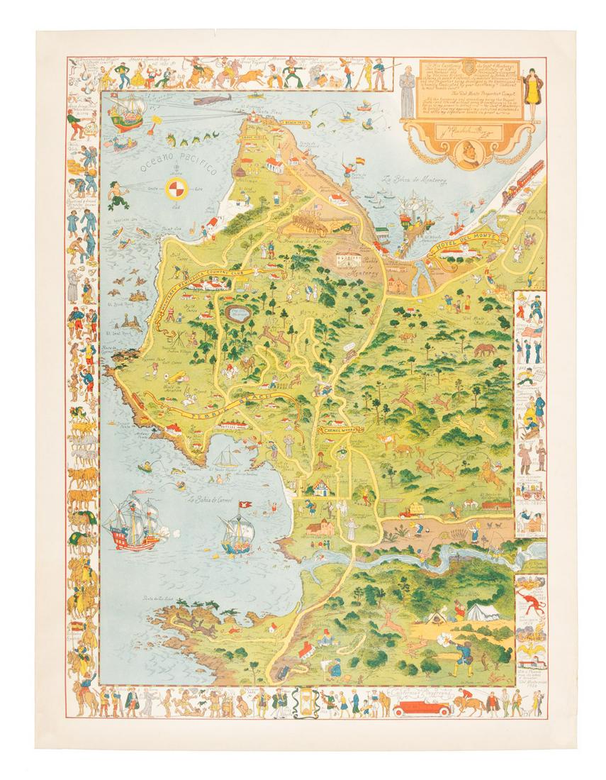 Jo Mora, Map Of Monterey, 1926