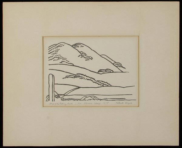 Valenti Angelo Woodcut Proof Leaves Of Grass, Sgd