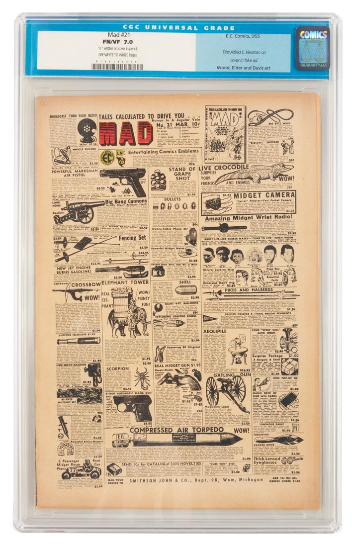 MAD #21, CGC 7.0, 1st Alfred E. Neuman Cover App. - Jun 04, 2020 | PBA ...