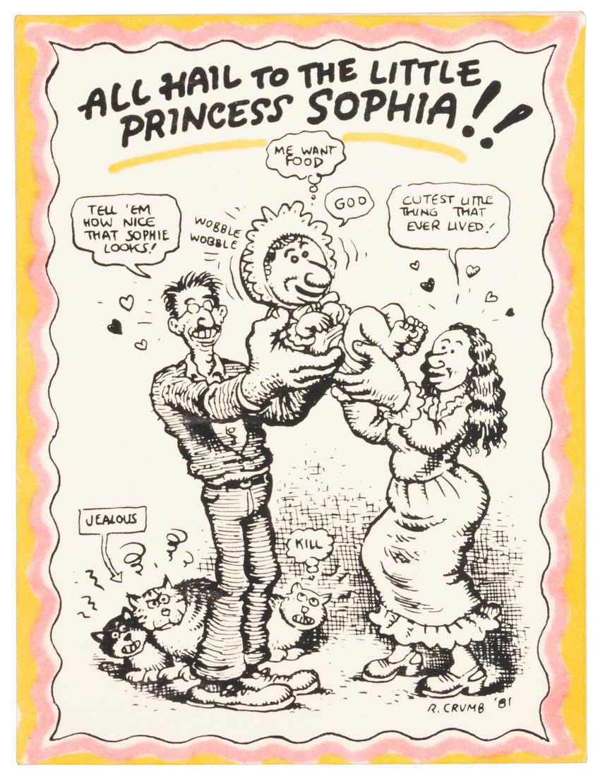 For Auction: R. CRUMB Family Esoterica: Birth Announcement & School ...