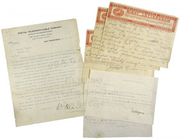 Jack London Autograph Cable Telegram