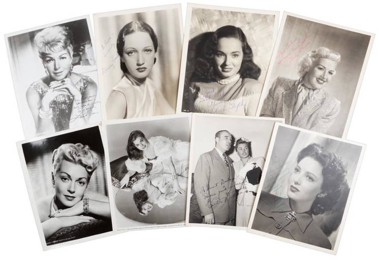 18 Signed Photographs Of American Actresses 1930s 40s