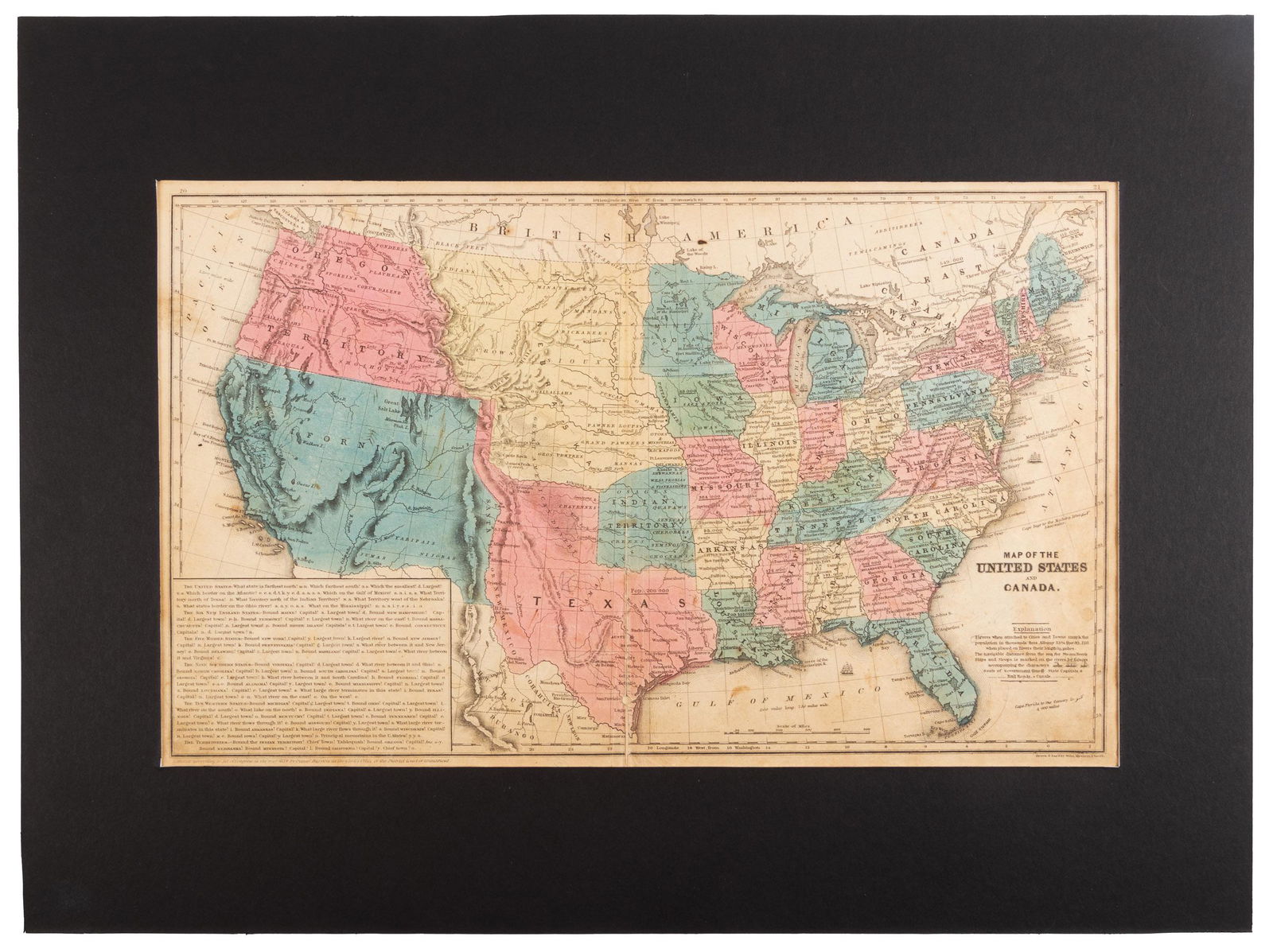 U.S. map with large independent Texas, 1839 - Nov 05, 2020 | PBA ...