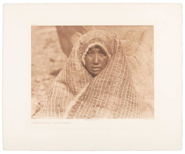 Curtis, Nootka Woman Wearing Cedar Bark Blanket