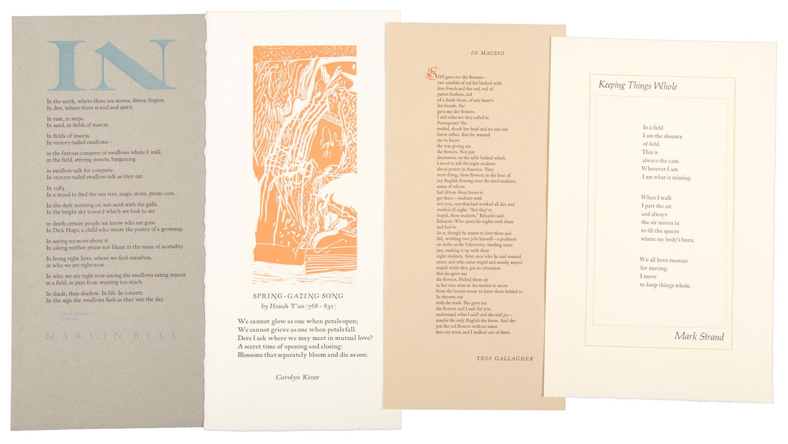 Poetry Broadsides And A Chapbook From Sam Hamill Et Al.