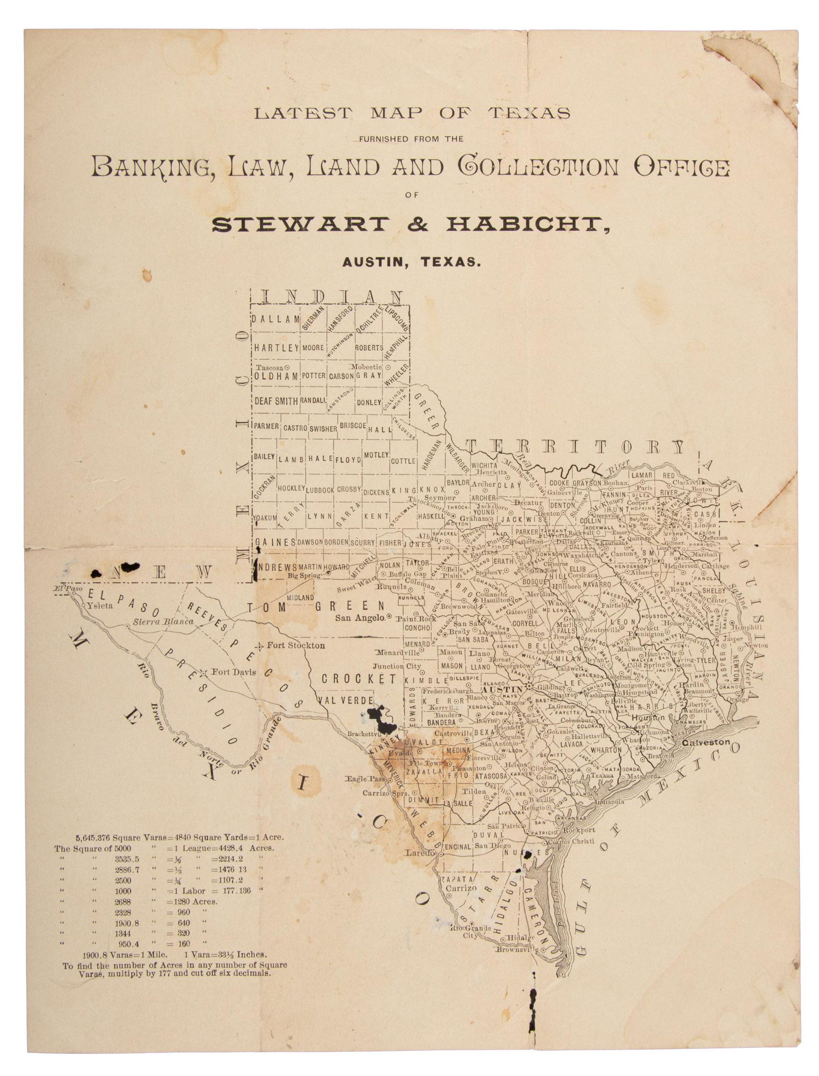 Texas map with Greer County as part of the state - Feb 04, 2021 | PBA ...