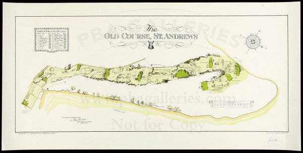 The Old Course, St. Andrews by A. Mackenzie, map - Aug 06, 2009 | PBA ...