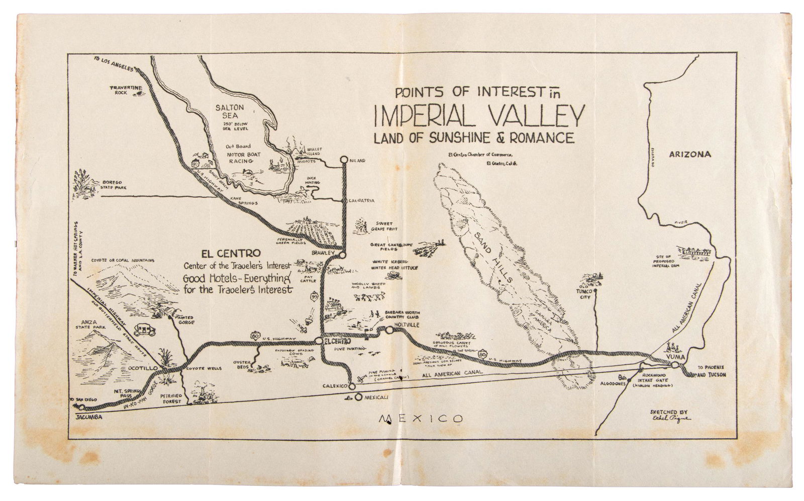 Rare pictorial tourist map of Imperial Valley, Cal. - Apr 01, 2021 ...