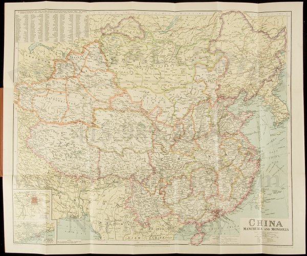 China, Manchuria And Mongolia, Folding Map