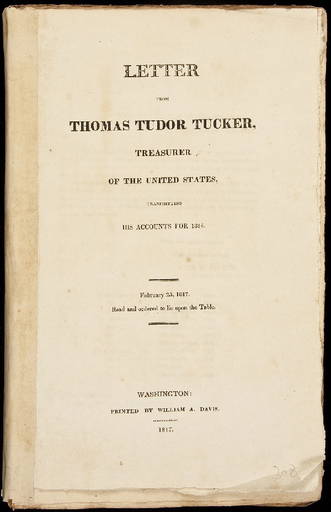 Letter From Thomas Tudor Tucker, U.s. Treasurer
