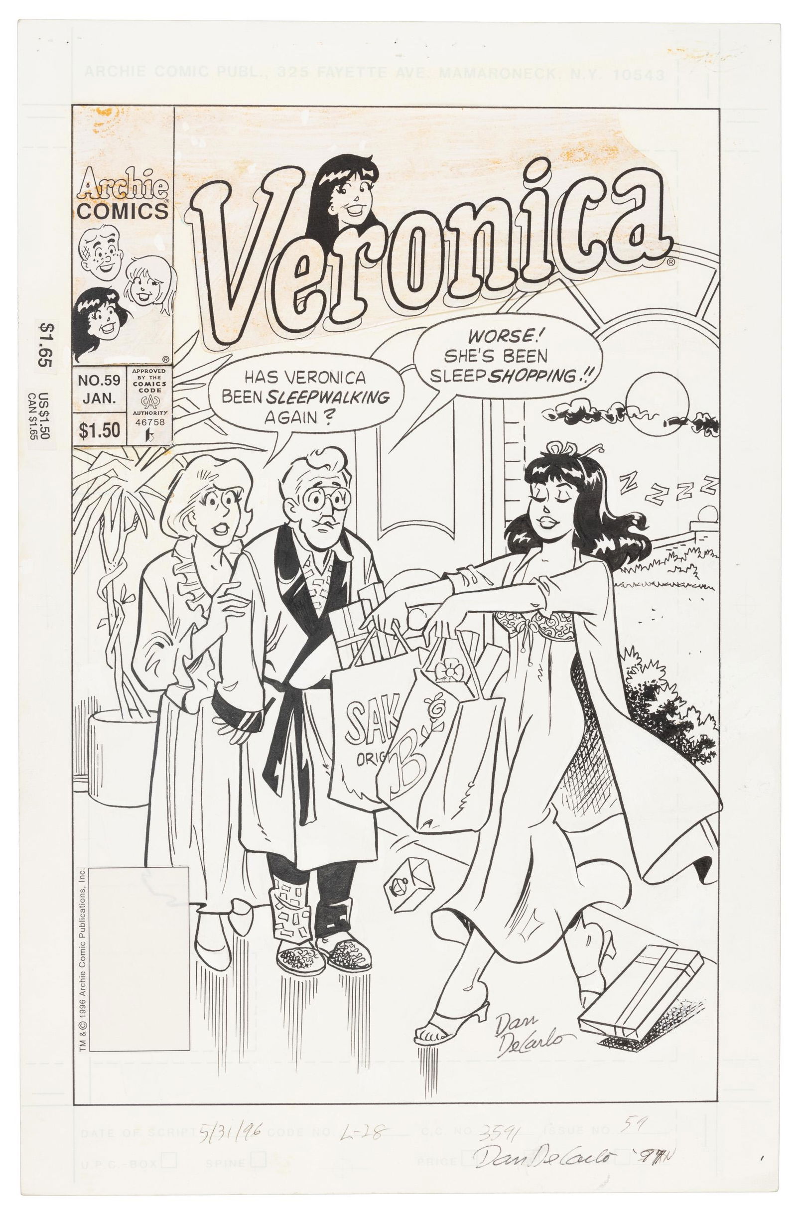 Dan DeCarlo Original Art: VERONICA #59 Cover (#0371) on Oct 28, 2021 ...