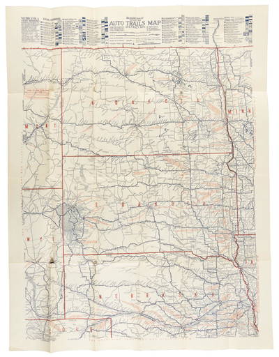 Early Road Map Of Western States