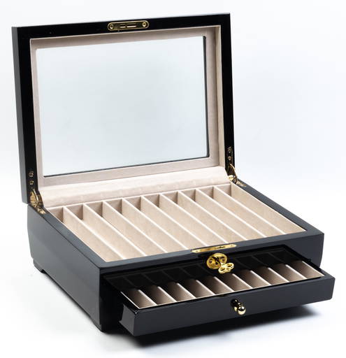 Black Wood Locking Pen Box, Holds 20 Pens - Mar 17, 2022 | PBA ...