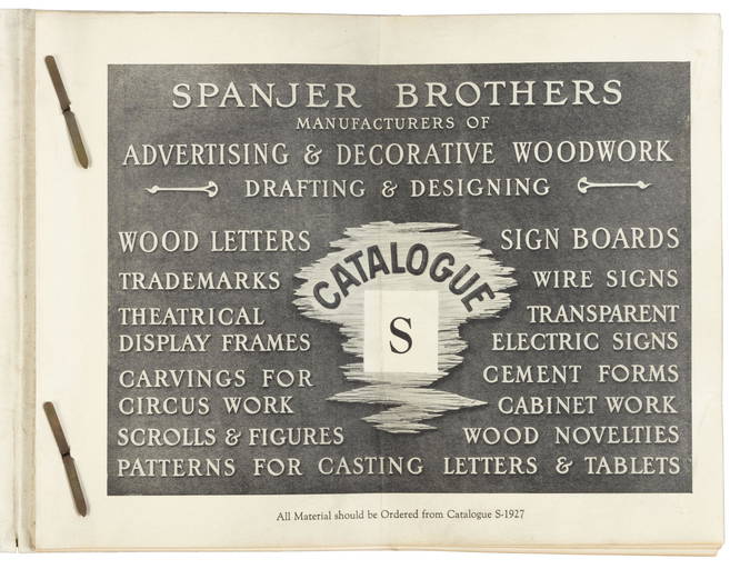 Spanjer Bros. Wood Carvers Specimen Book