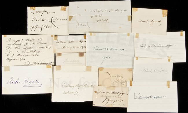 14 Autograph Signatures Of Noted Literary Figures