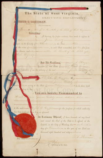 Warrant Signed By West Virginia Governor