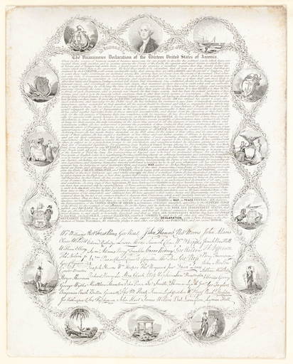 First miniature printing of the Declaration of Independence (#0089) on ...