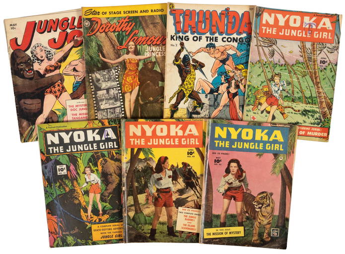 Jungle Comics: Lot Of 7 * Thun'da, Jungle Jo, Nyoka, Dorothy Lamour * Fox