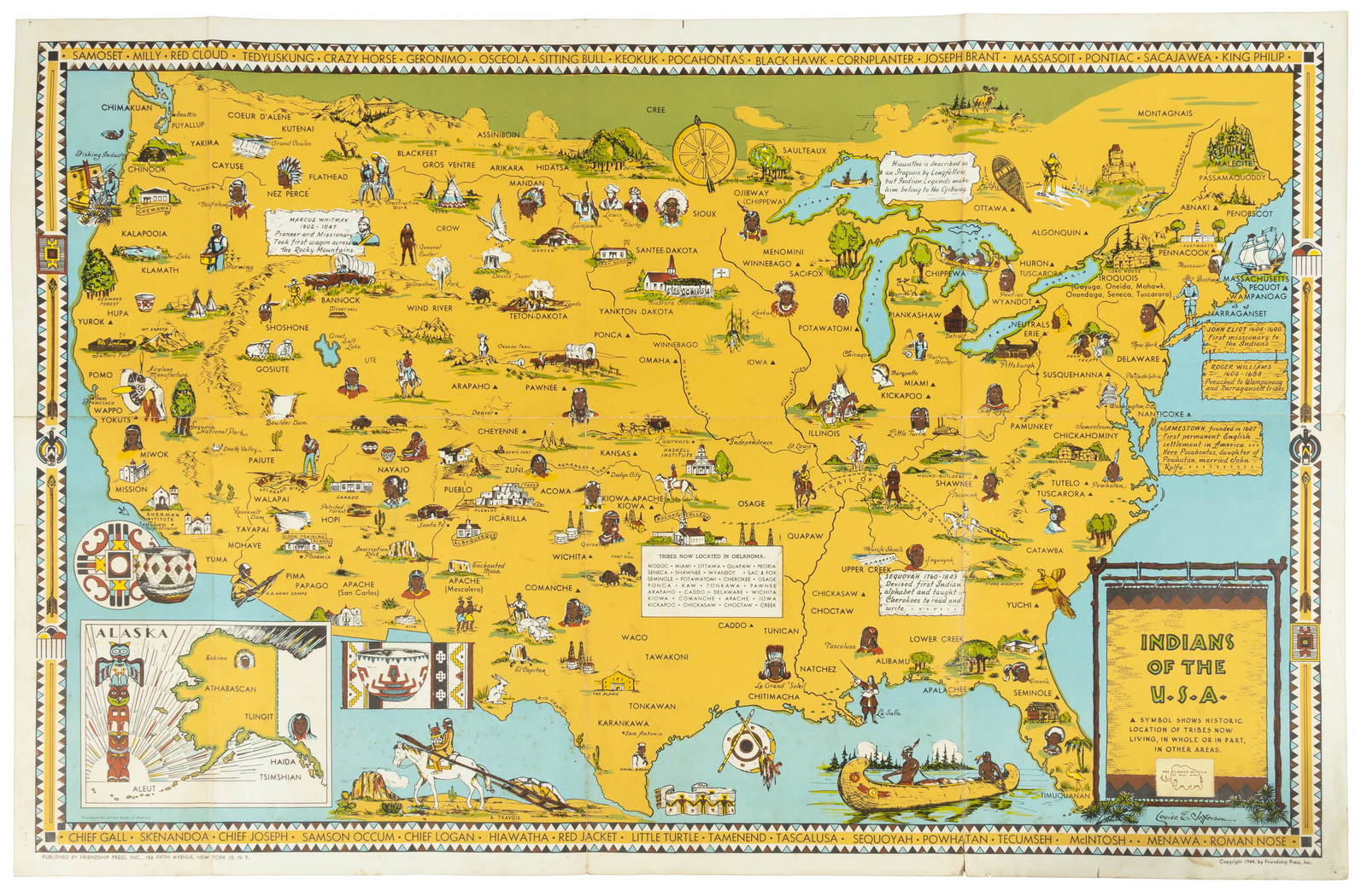 Pictorial map of Native Americans in U.S. (#0454) on Mar 23, 2023 | PBA ...