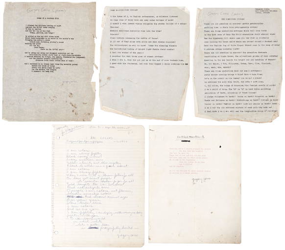 4 Gregory Corso Manuscript Poems 1960s