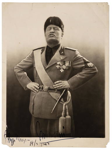 Signed Photograph Of Benito Mussolini