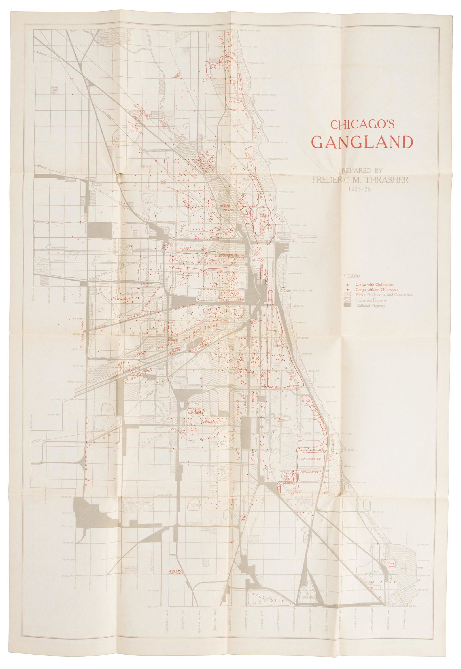 1929 Map Of Chicago's Gangland