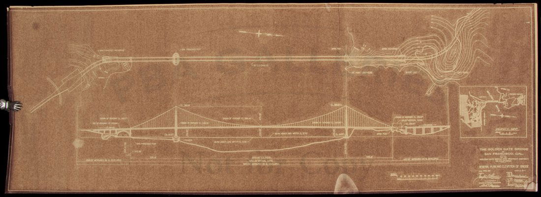 211: Original blueprint for the Golden Gate Bridge