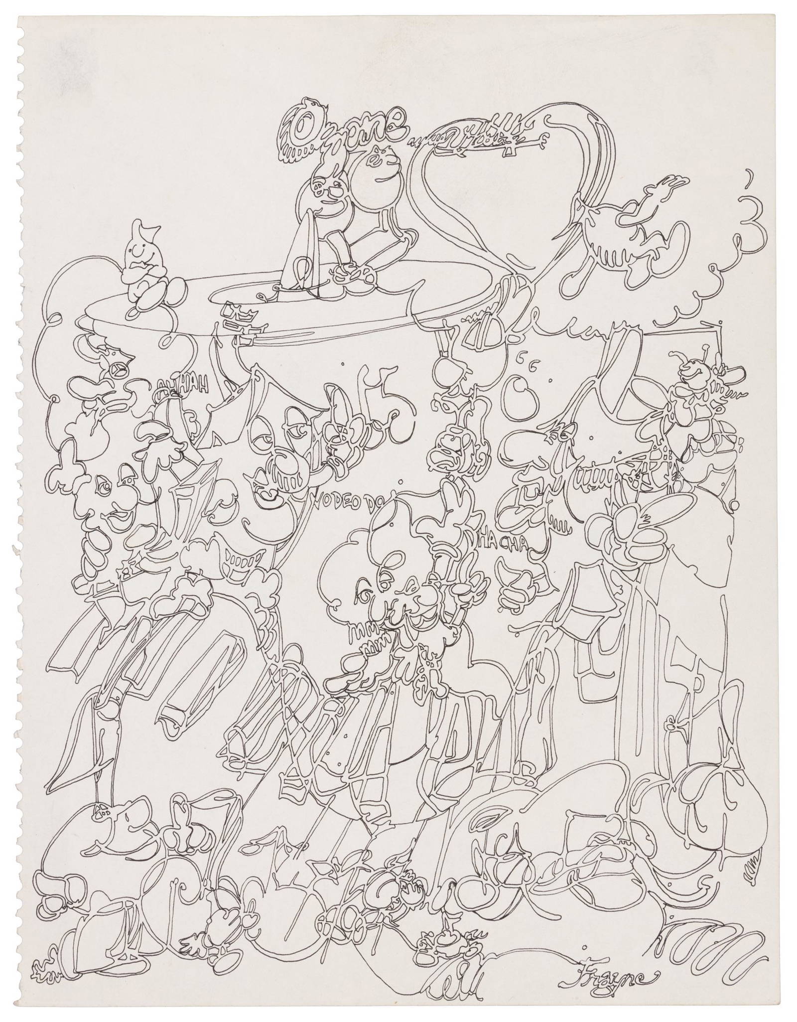 Original Drawing Signed By Chris "ozone" Frayne Auction