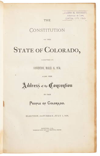 The Constitution Of Colorado