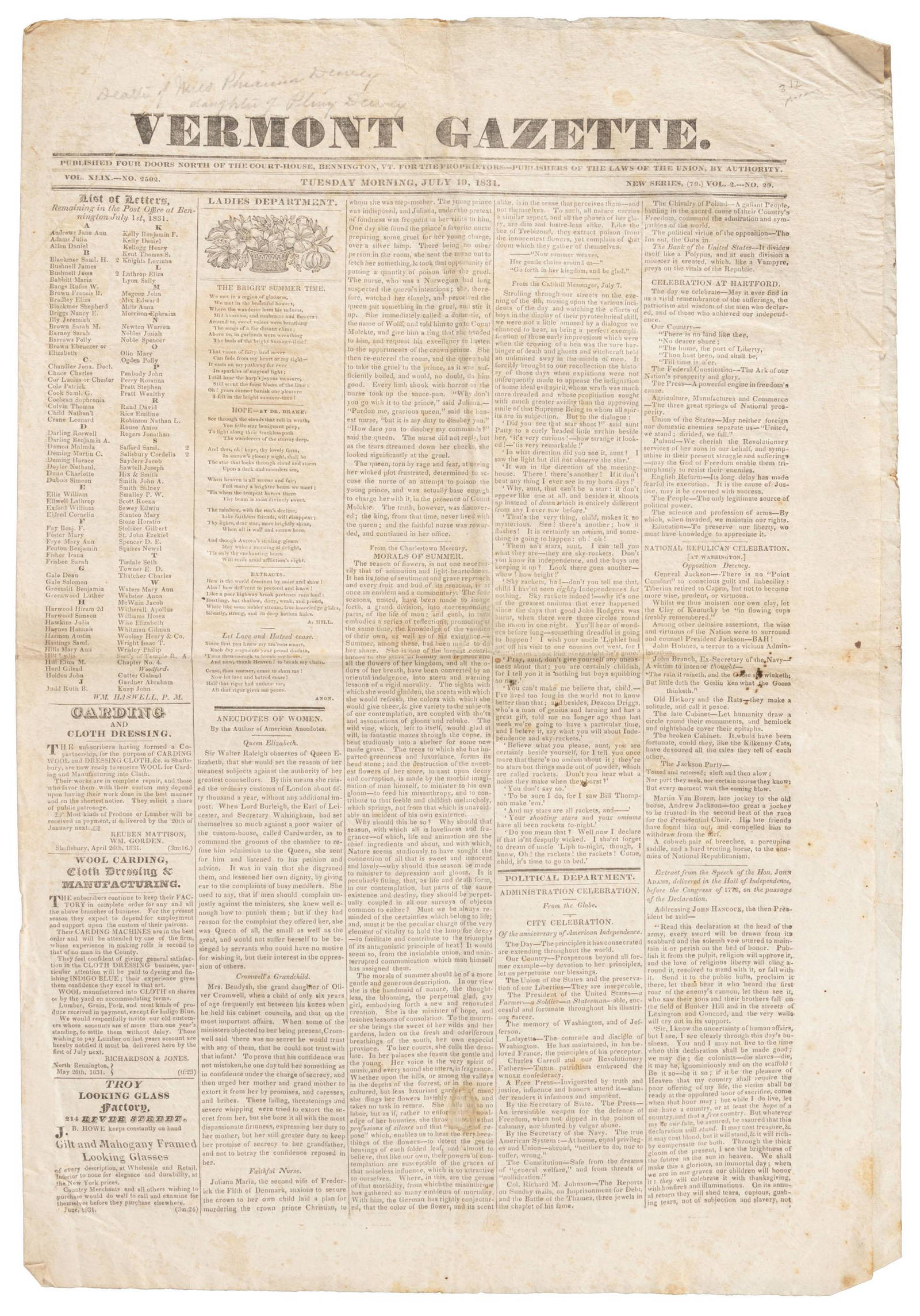 Early News Of Mormon Movement To Ohio Auction